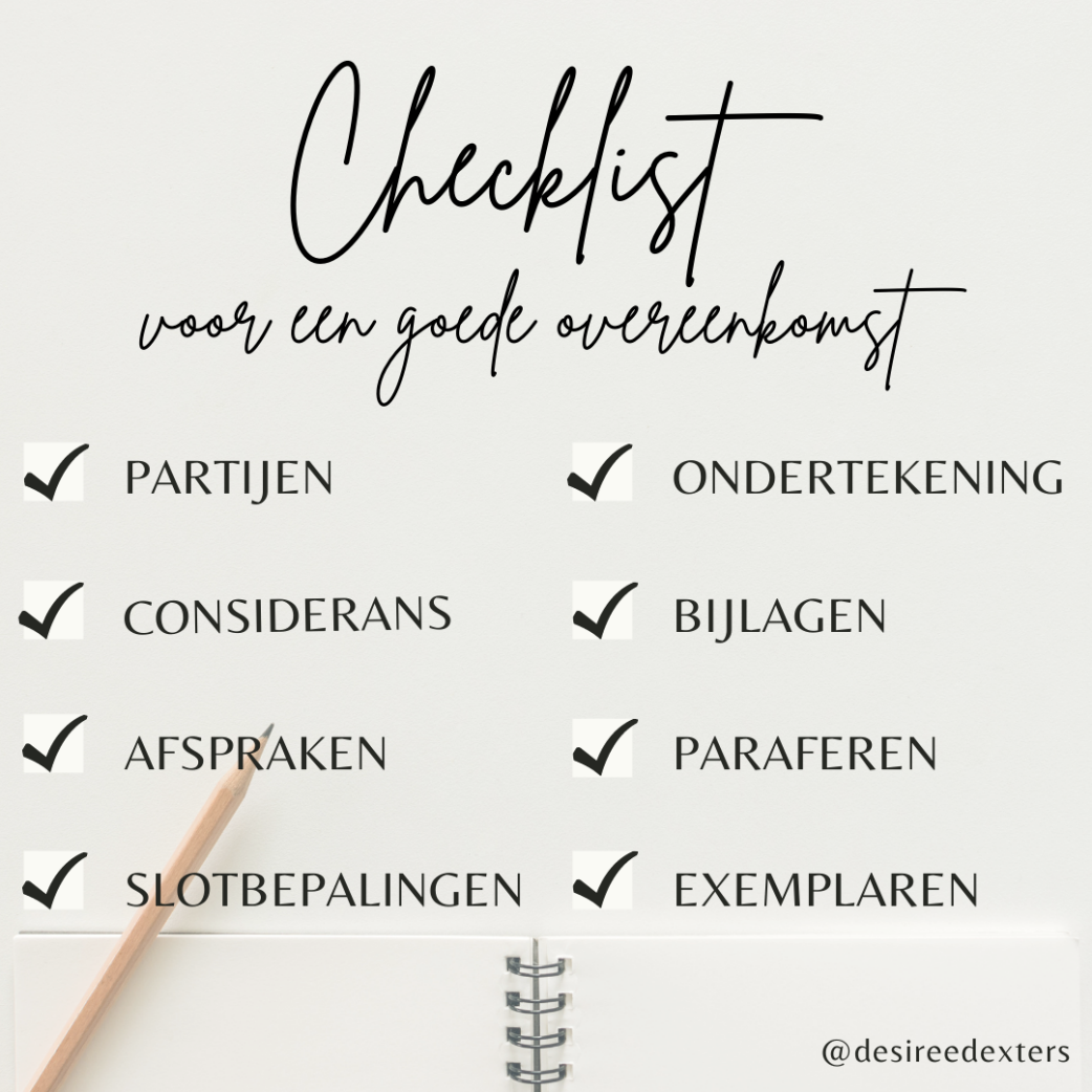 Checklist – Hoe stel ik een goede overeenkomst op? | Paulussen Advocaten